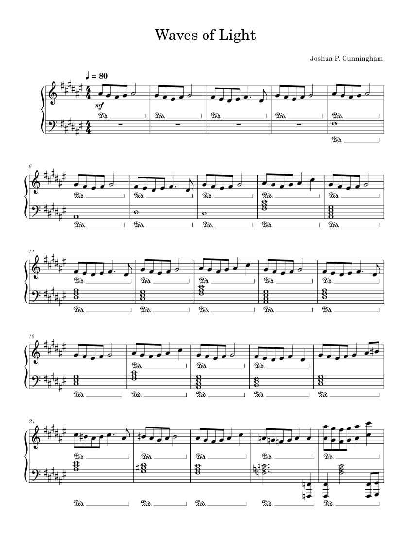 Waves of light Sheet music for Piano (Solo) | Musescore.com
