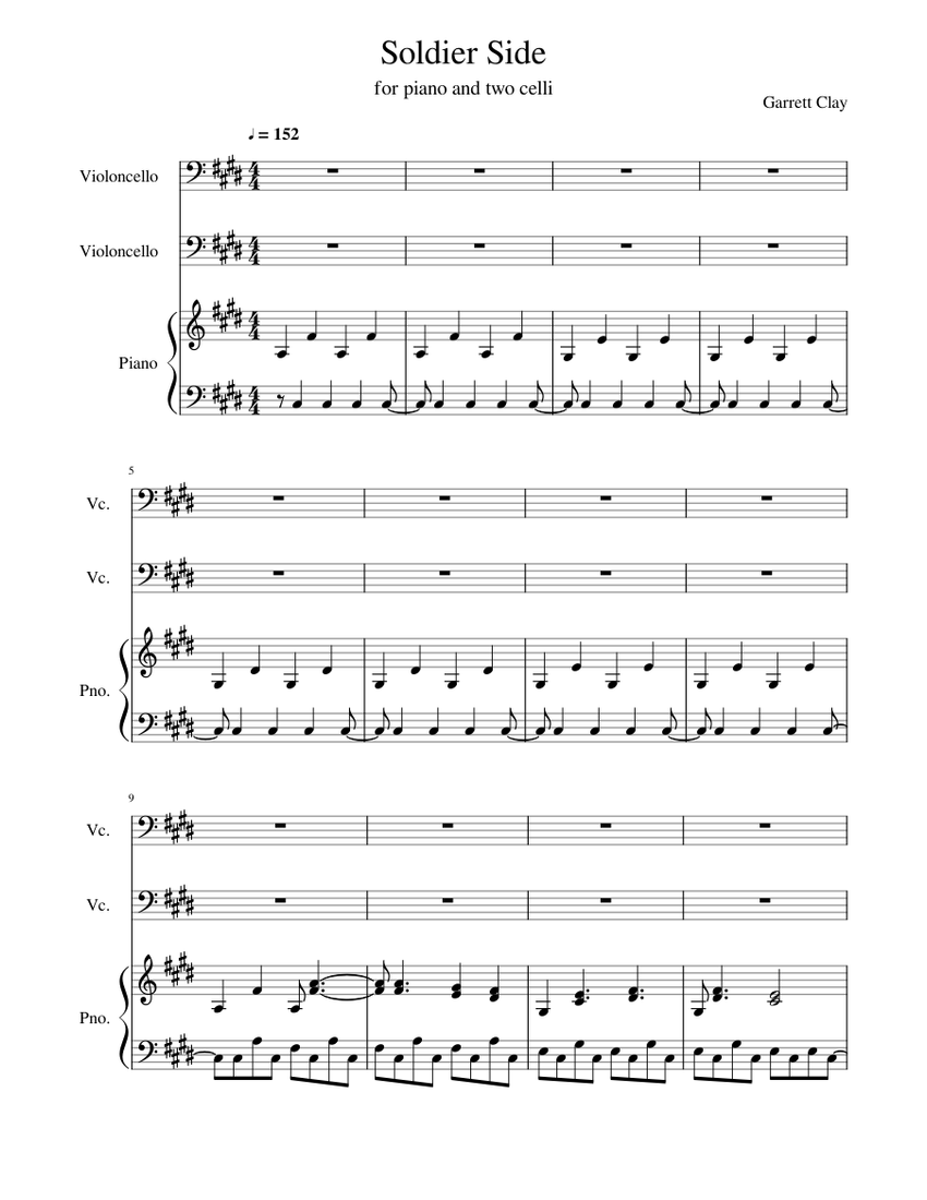 Soldier Side Sheet music for Piano, Cello (Mixed Trio) | Musescore.com