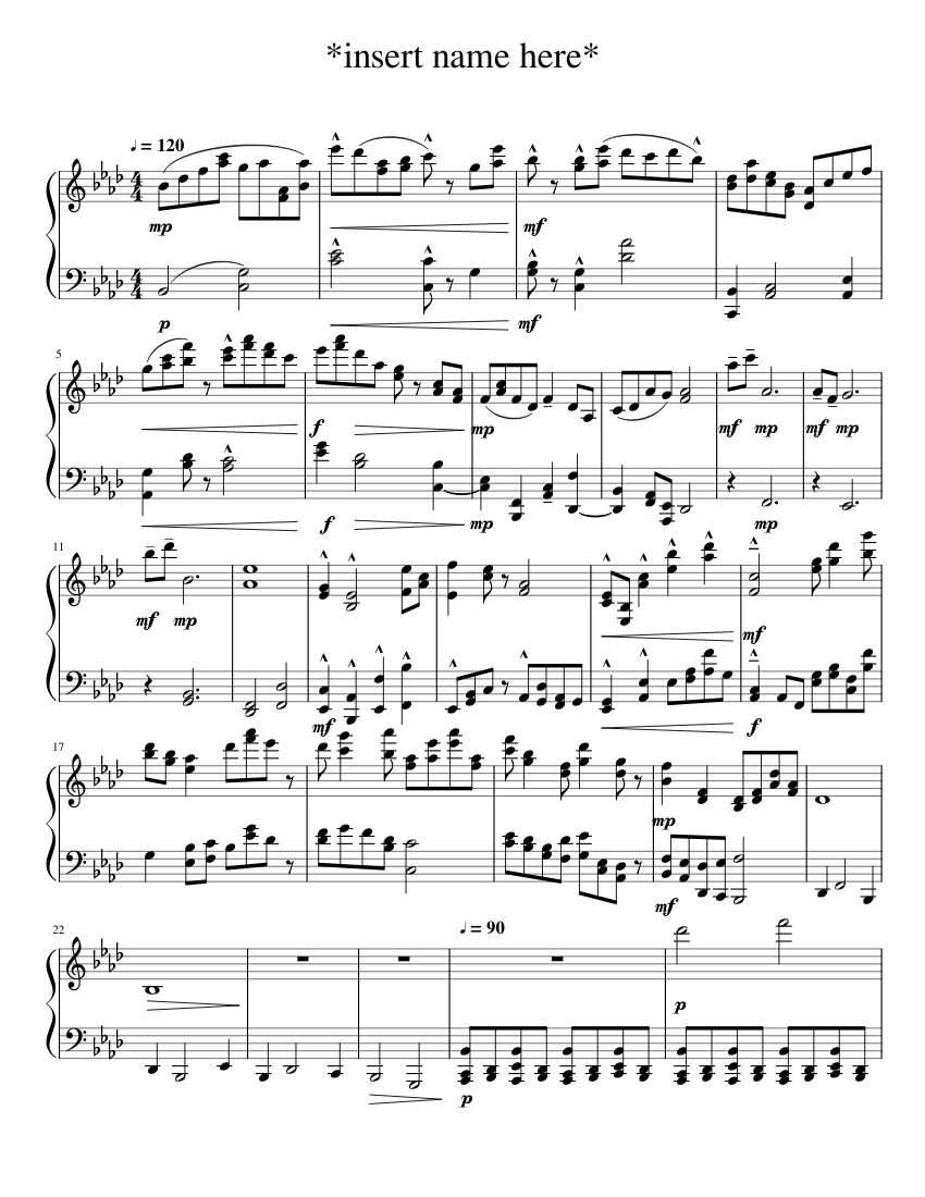 *insert name here* Sheet music for Piano (Solo) | Musescore.com