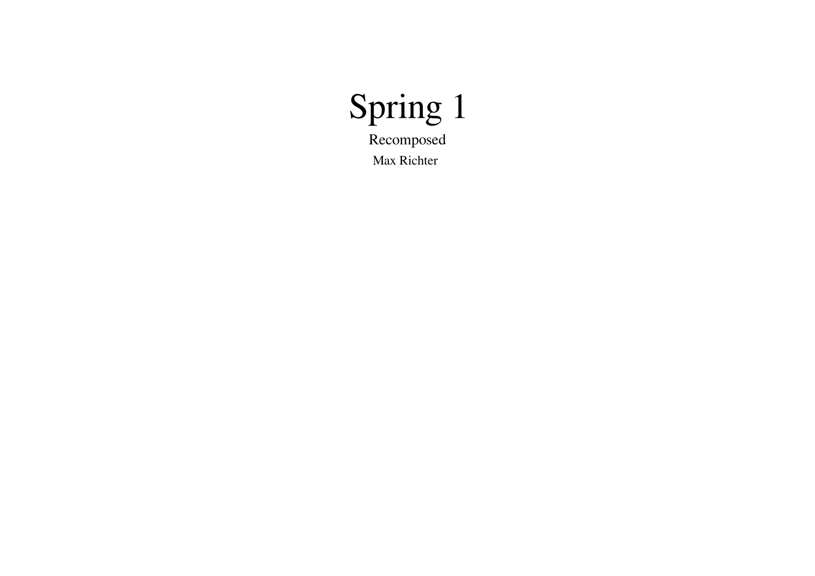 Max Richter - Recomposed - Spring 1 Sheet music for Contrabass, Violin ...