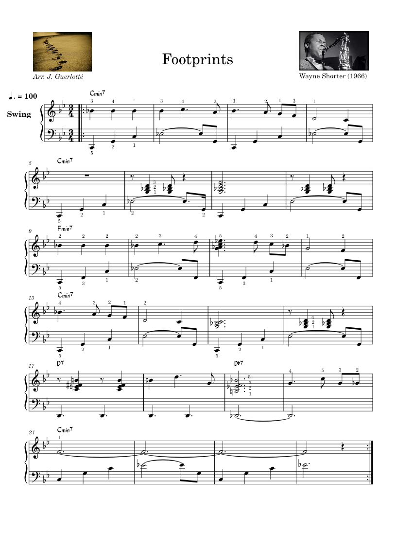 Footprints.mscz Sheet music for Piano (Solo) Easy | Musescore.com