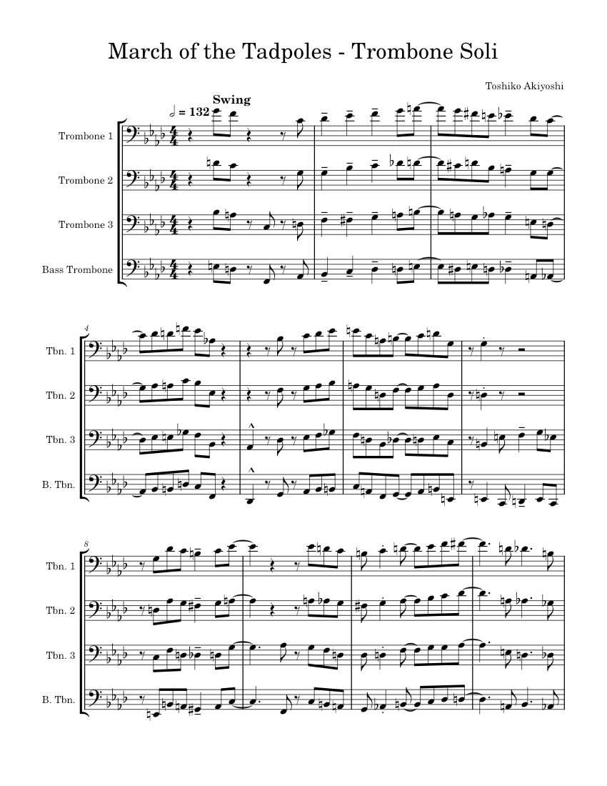 March of the Tadpoles - Trombone Soli Sheet music for Trombone (Brass ...