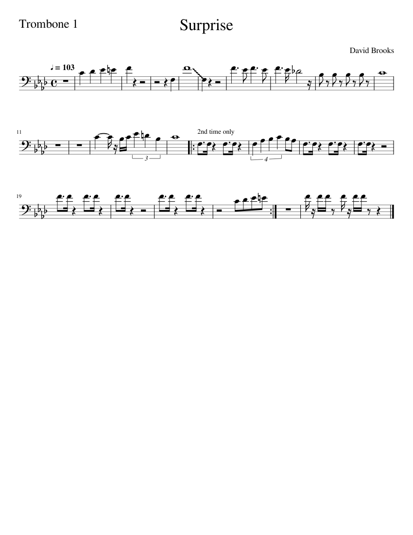 Trombone 1 Sheet music for Trombone (Solo) | Musescore.com