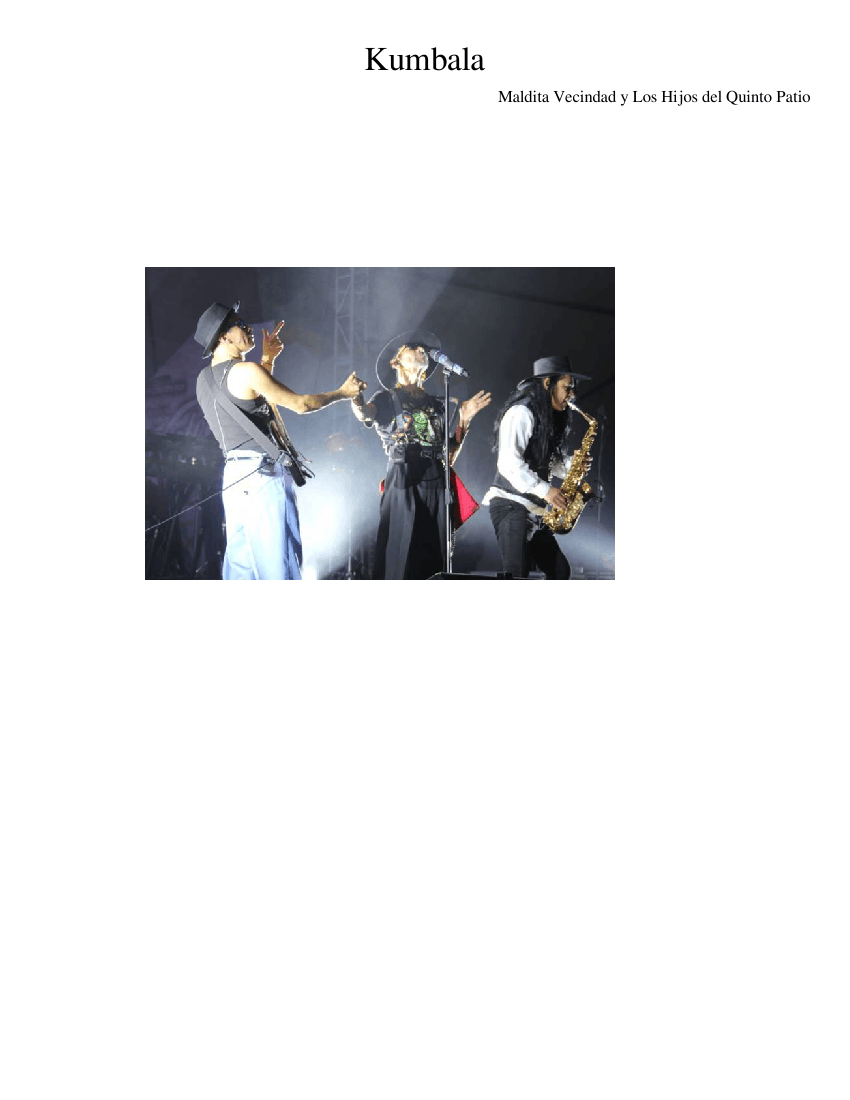 Kumbala Sheet music for Saxophone alto, Violin, Guitar, Bass guitar ...