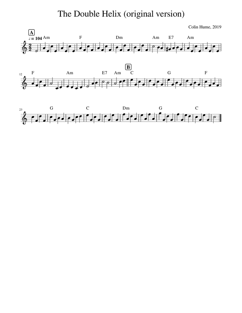 Colin Hume - The Double Helix (original version) Sheet music for ...