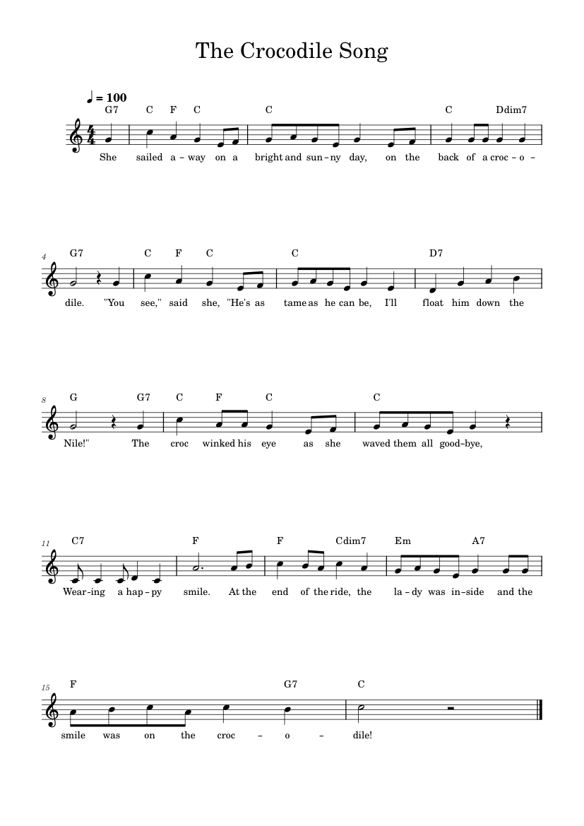 Crocodile Song (She Sailed Away) – Misc tunes The Crocodile Song Sheet ...