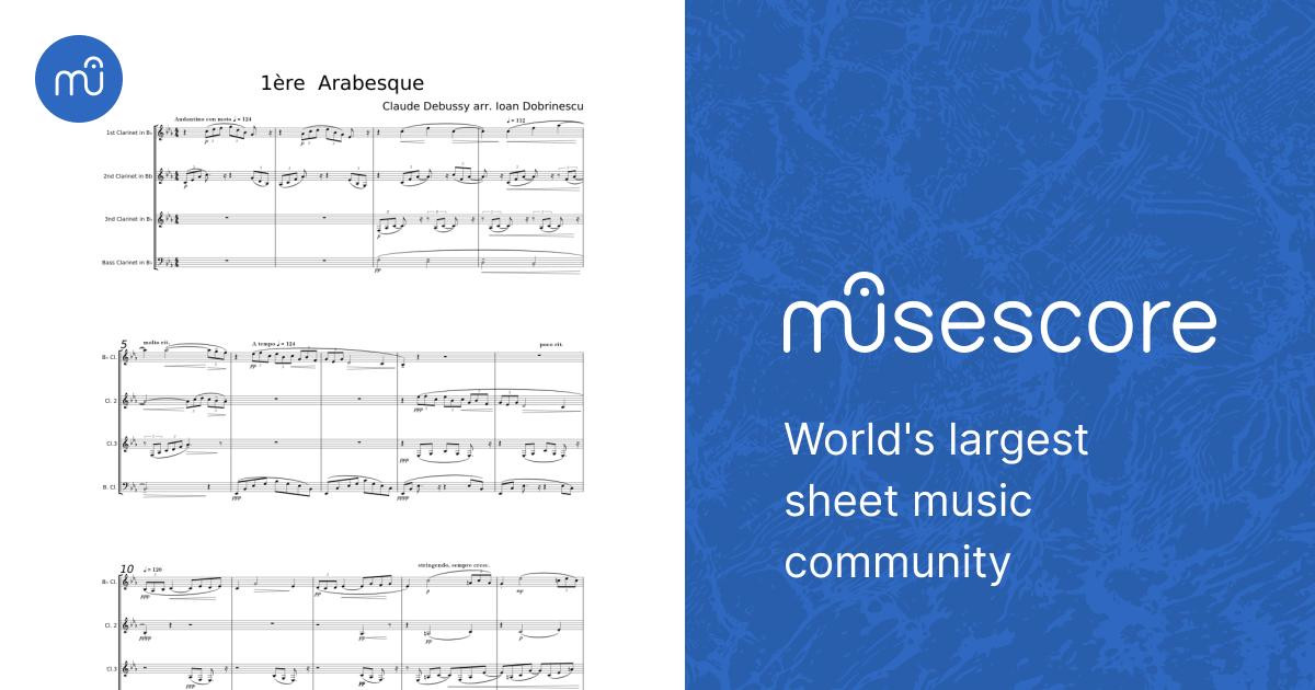 Arabesque No.1 - Claude Debussy Sheet music for Clarinet in b-flat ...