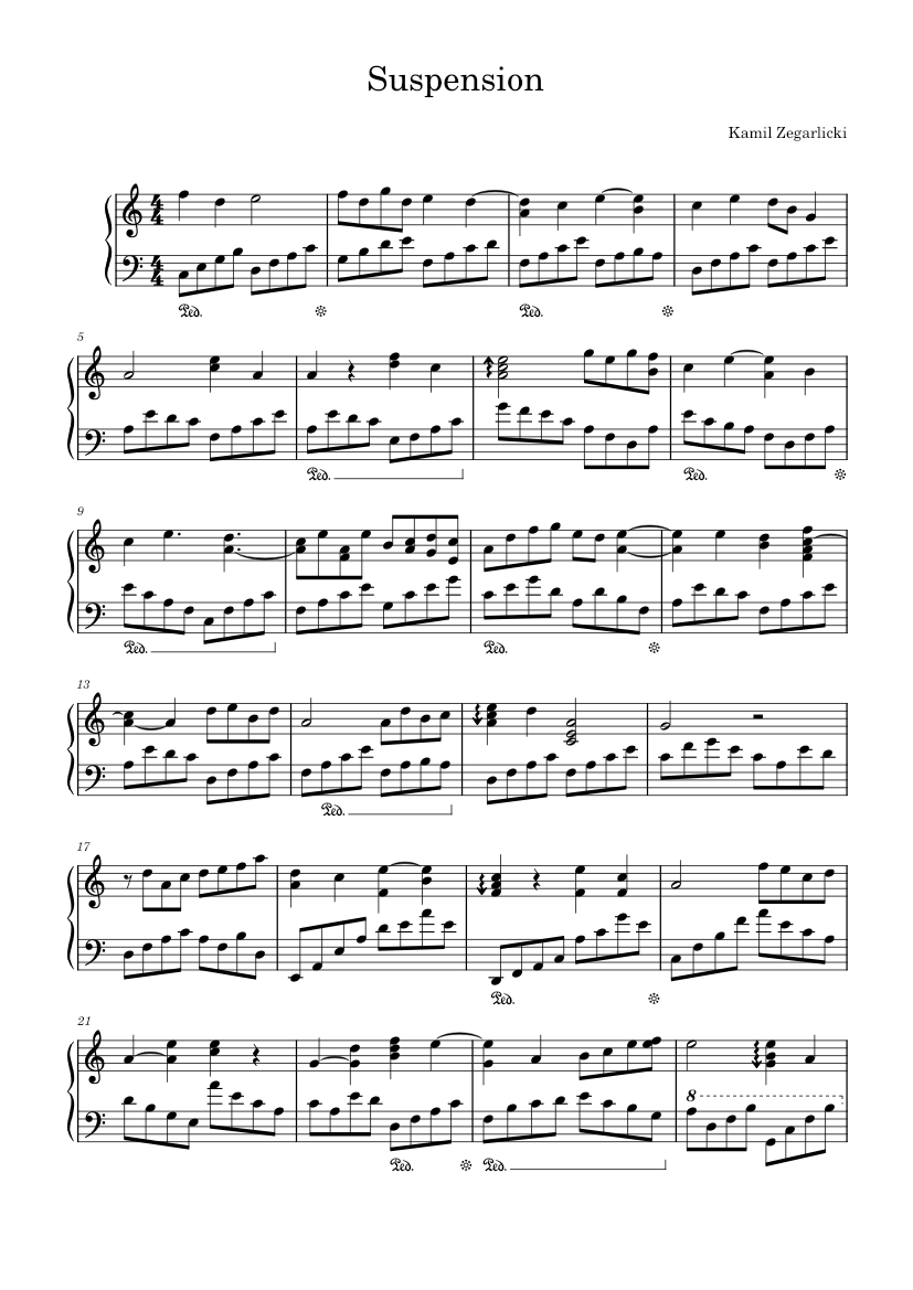Suspension Sheet music for Piano (Solo) Easy | Musescore.com