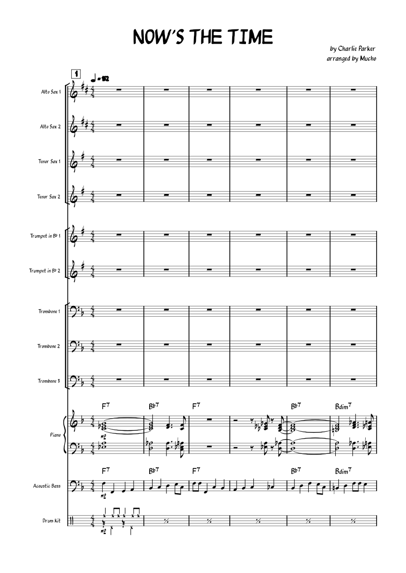 Nows the time – Charlie Parker Sheet Music with Chords for Piano ...