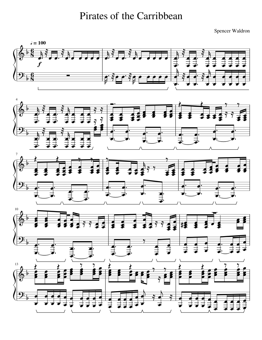 Pirates of the Caribbean Score Sheet music for Piano (Solo) | Musescore.com