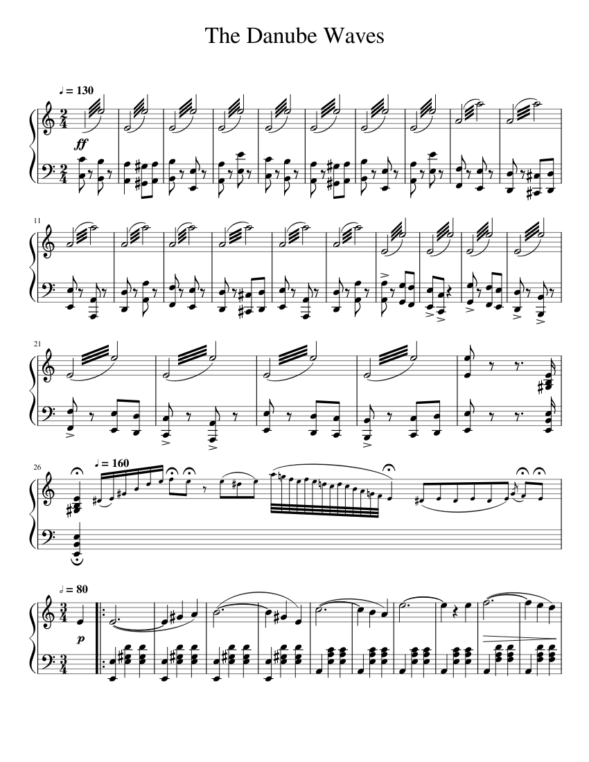 The Danube Waves Sheet music for Piano (Solo) | Musescore.com