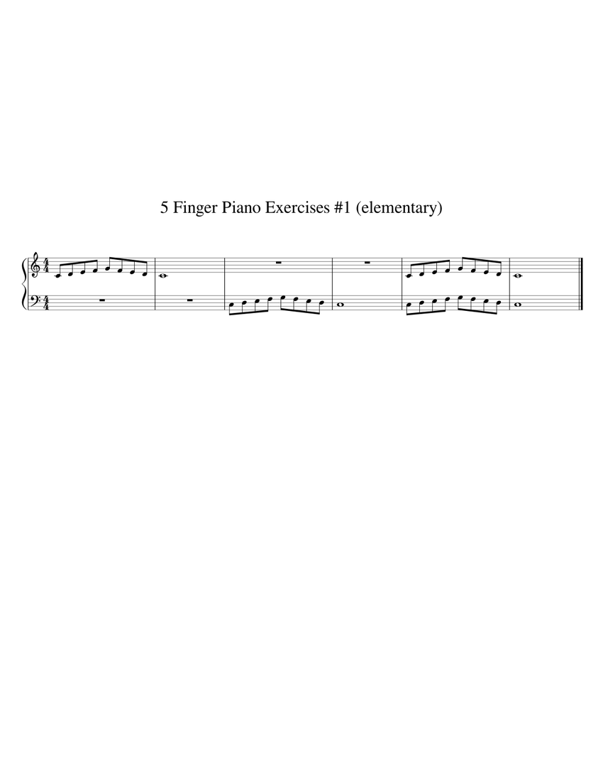 5 Finger Piano Exercises #1 (elementary) Sheet music for Piano (Solo ...