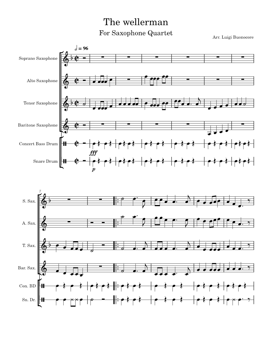 Wellerman – The Longest Johns for Saxophone Quartet Sheet music for ...
