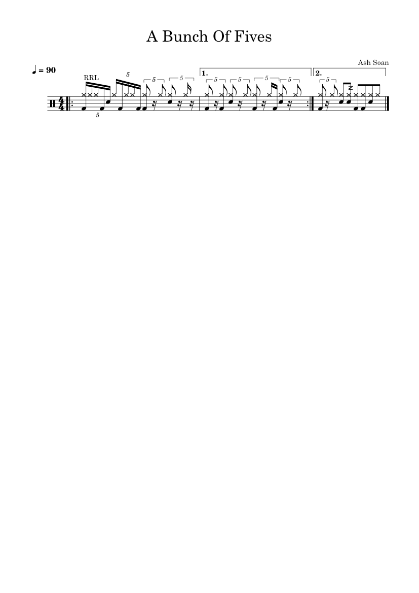 A Bunch Of Fives – Ash Soan Sheet Music for Drum group (Solo ...