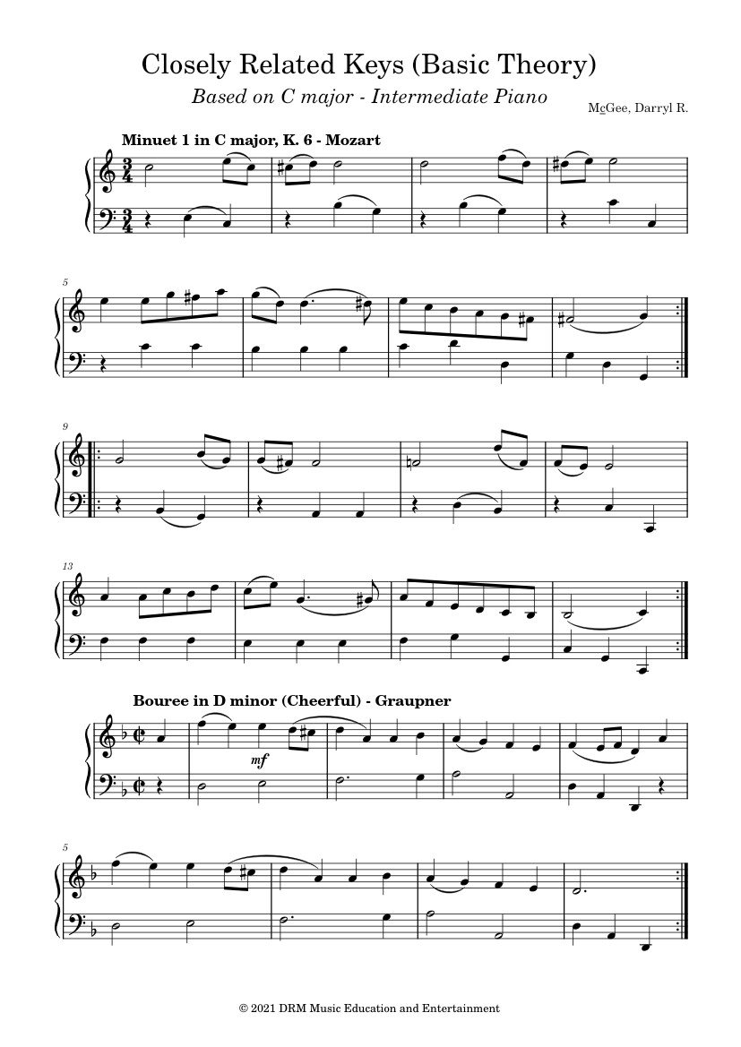 Closely Related Keys - piano tutorial