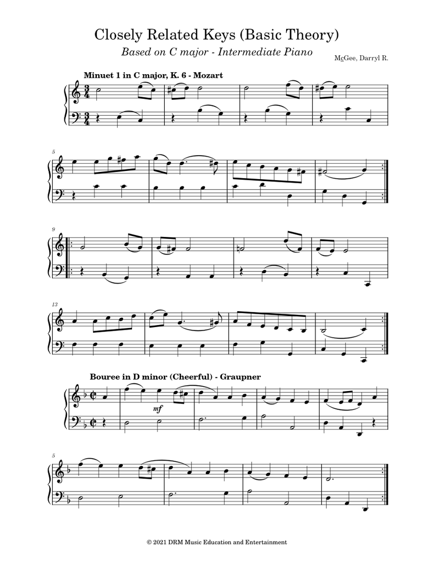 Closely Related Keys - piano tutorial