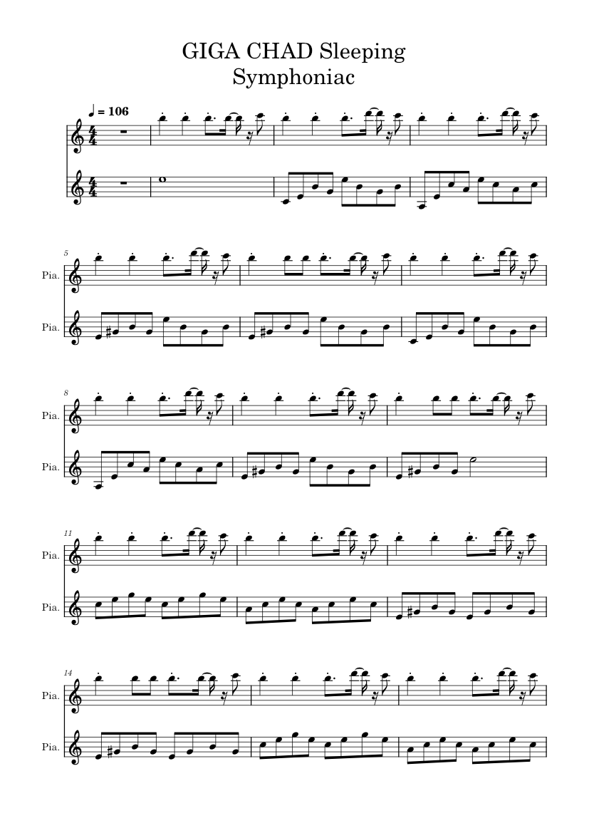GIGA CHAD Sleeping Sheet music for Piano (Solo) | Musescore.com