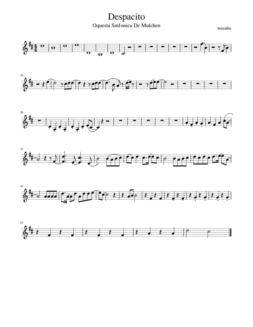 Despacito violin 2 Sheet music for Violin (Solo) | Musescore.com