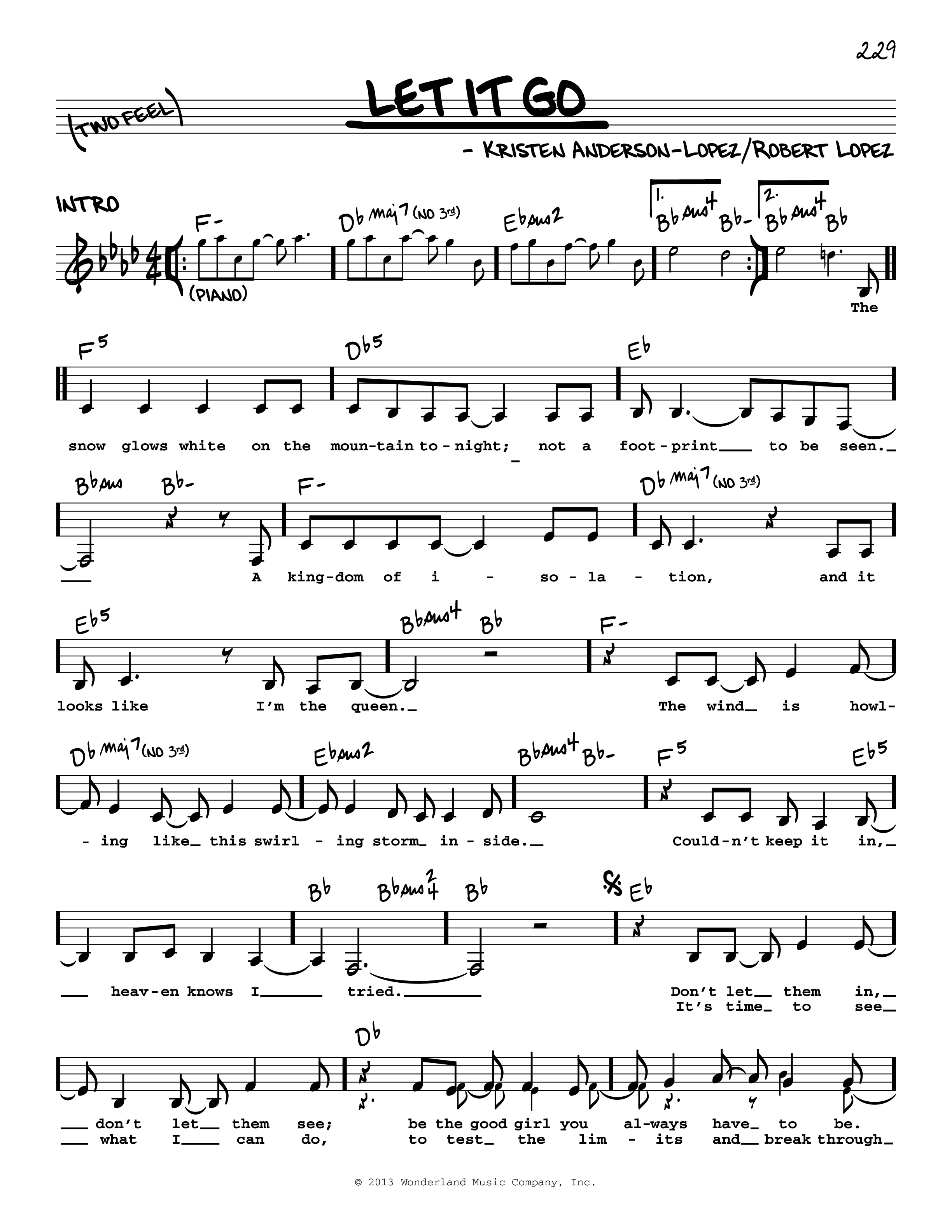 let it go Sheet music for Piano, Vocals by Idina Menzel Official ...