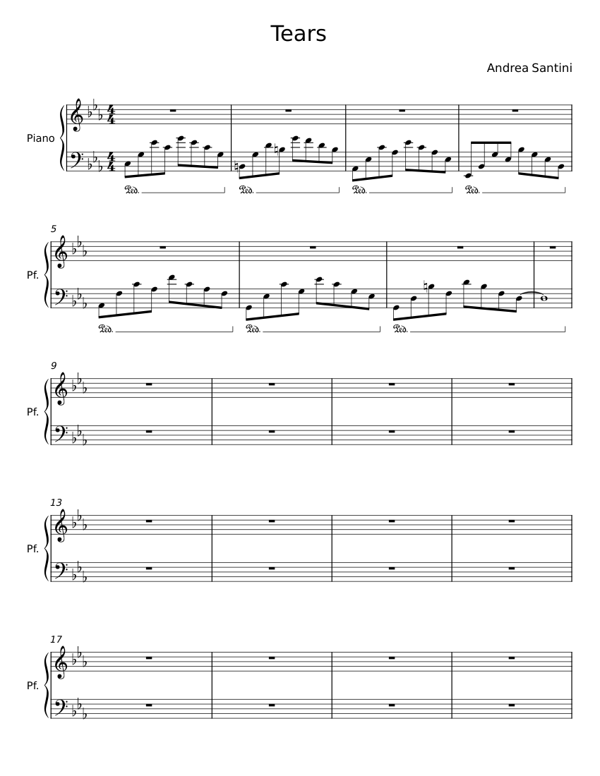 Tears Sheet music for Piano (Solo) Easy | Musescore.com