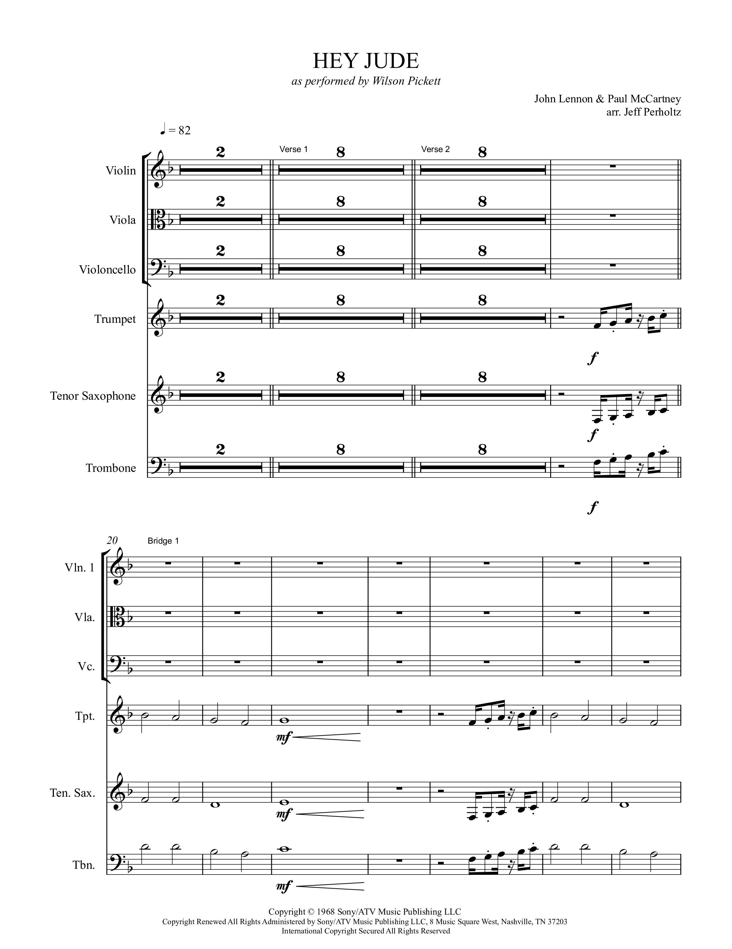 Play Official version of Hey jude sheet music by The Beatles for Trombone, Saxophone alto ...