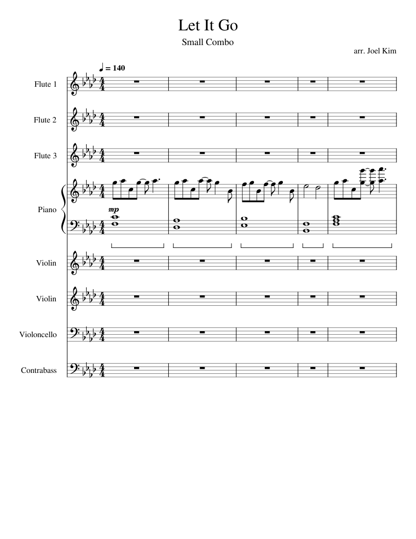 Let_It_Go Sheet music for Piano, Flute, Contrabass, Violin & more ...