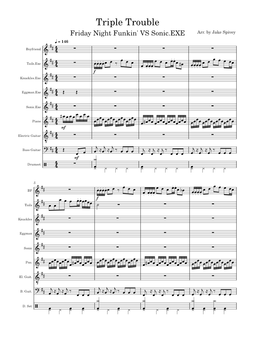 Triple Trouble – MarStarBro Triple Trouble - FNF vs Sonic.exe Sheet music for Piano, Bassoon ...
