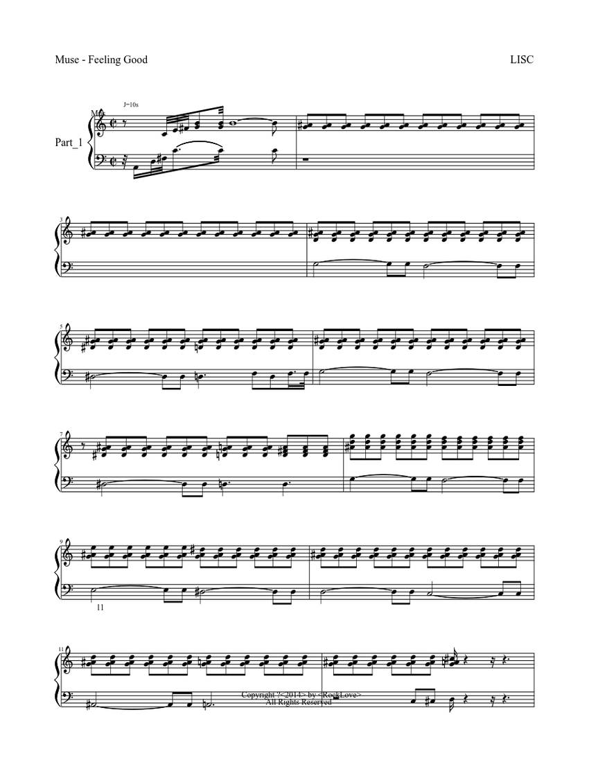 Muse - Feeling Good Sheet music for Piano (Solo) | Musescore.com