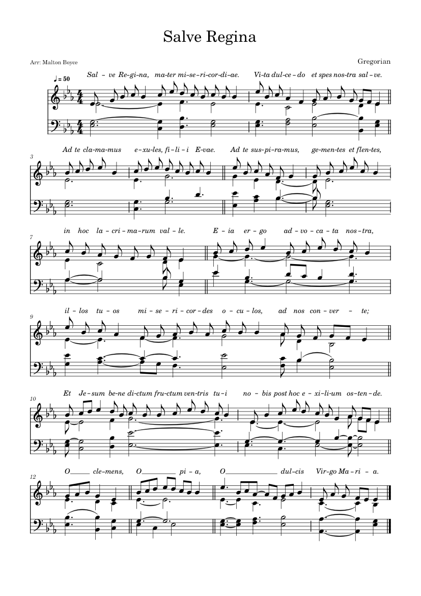 Salve Regina – Gregorian Chant Sheet Music for Organ, Vocals (Mixed Duet) | MuseScore.com