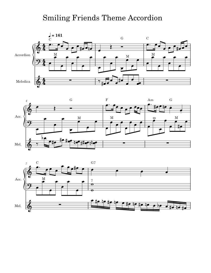 Smiling Friends Theme – Chris O'Neill Sheet music for Accordion ...
