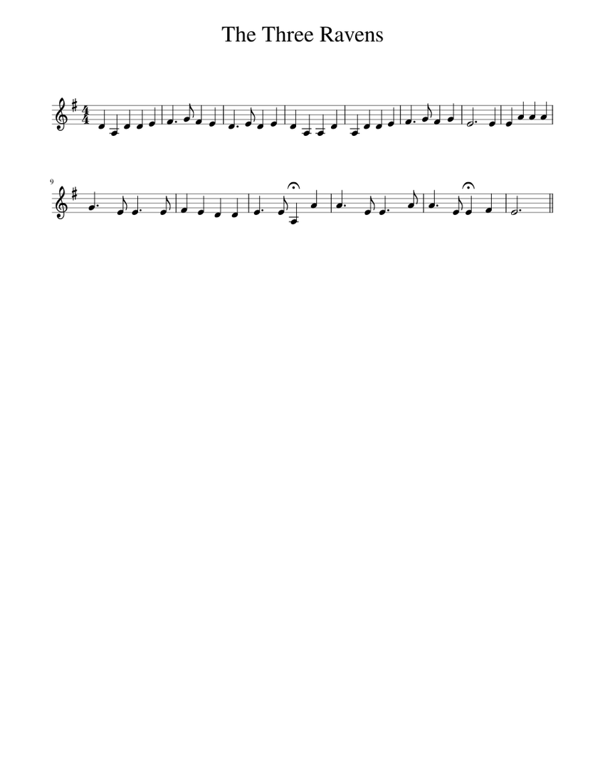 The Three Ravens Sheet music for Piano (Solo) | Musescore.com