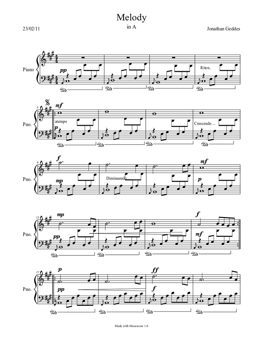 Melody - piano tutorial