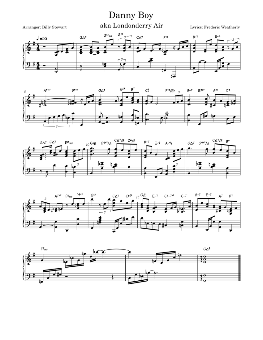 Londonderry Air (O Danny Boy) – Misc Traditional Sheet music for Piano ...