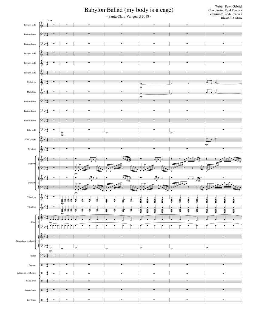 Babylon Ballad SCV 2018 Sheet music for Piano, Tuba, Mellophone ...