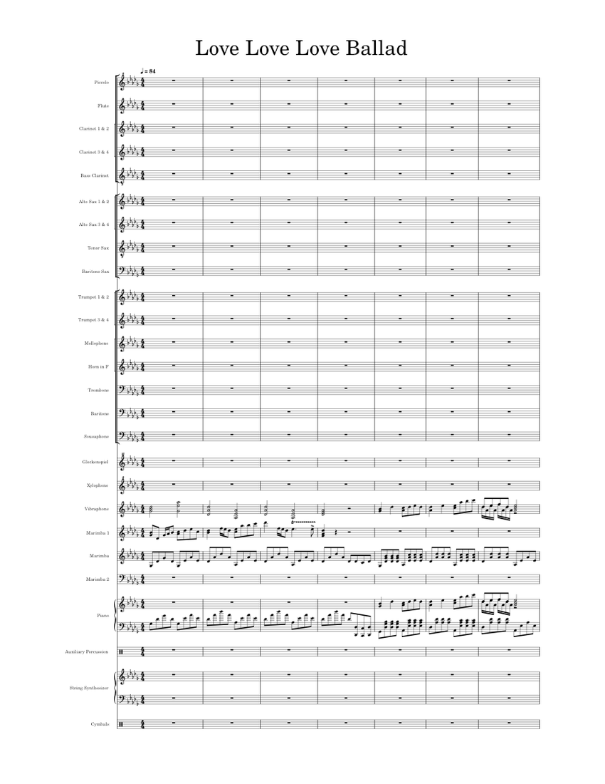 Love Love Love Ballad Sheet music for Piano, Trombone, Flute piccolo ...