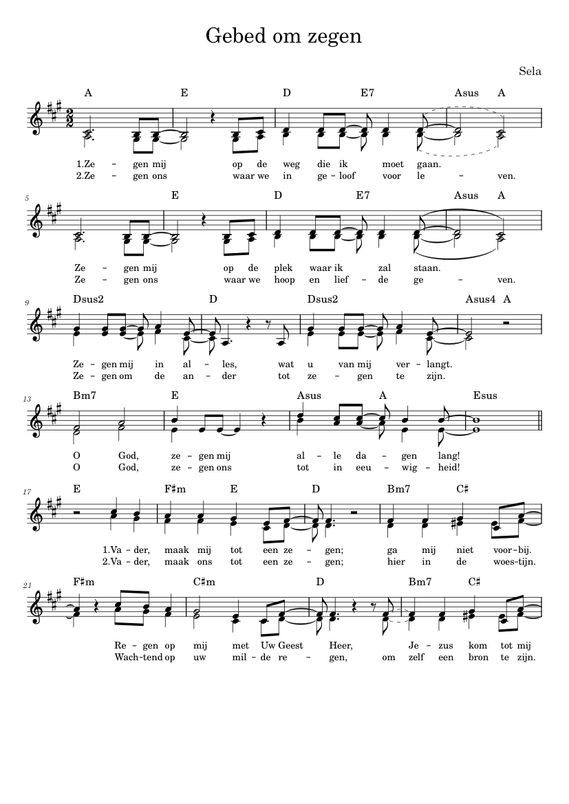 Gebed om zegen - Sela Sheet Music with Chords for Piano (Choral) easy ...