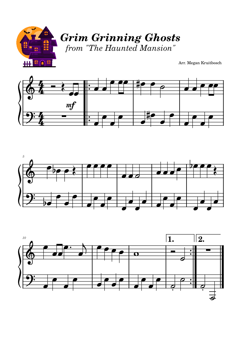 Grim Grinning Ghosts - BEGINNER Sheet music for Piano (Solo) Easy ...