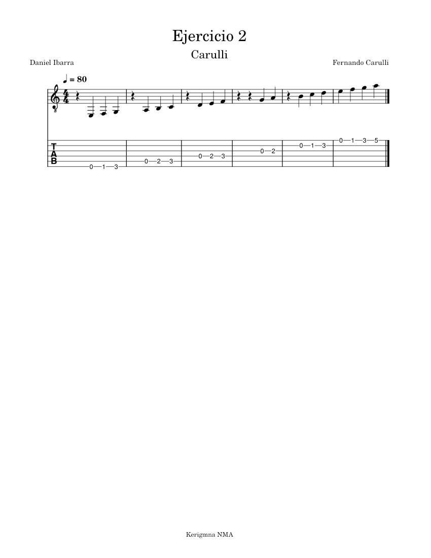 Ejercicio 2 carulli Sheet music for Guitar (Solo) | Musescore.com