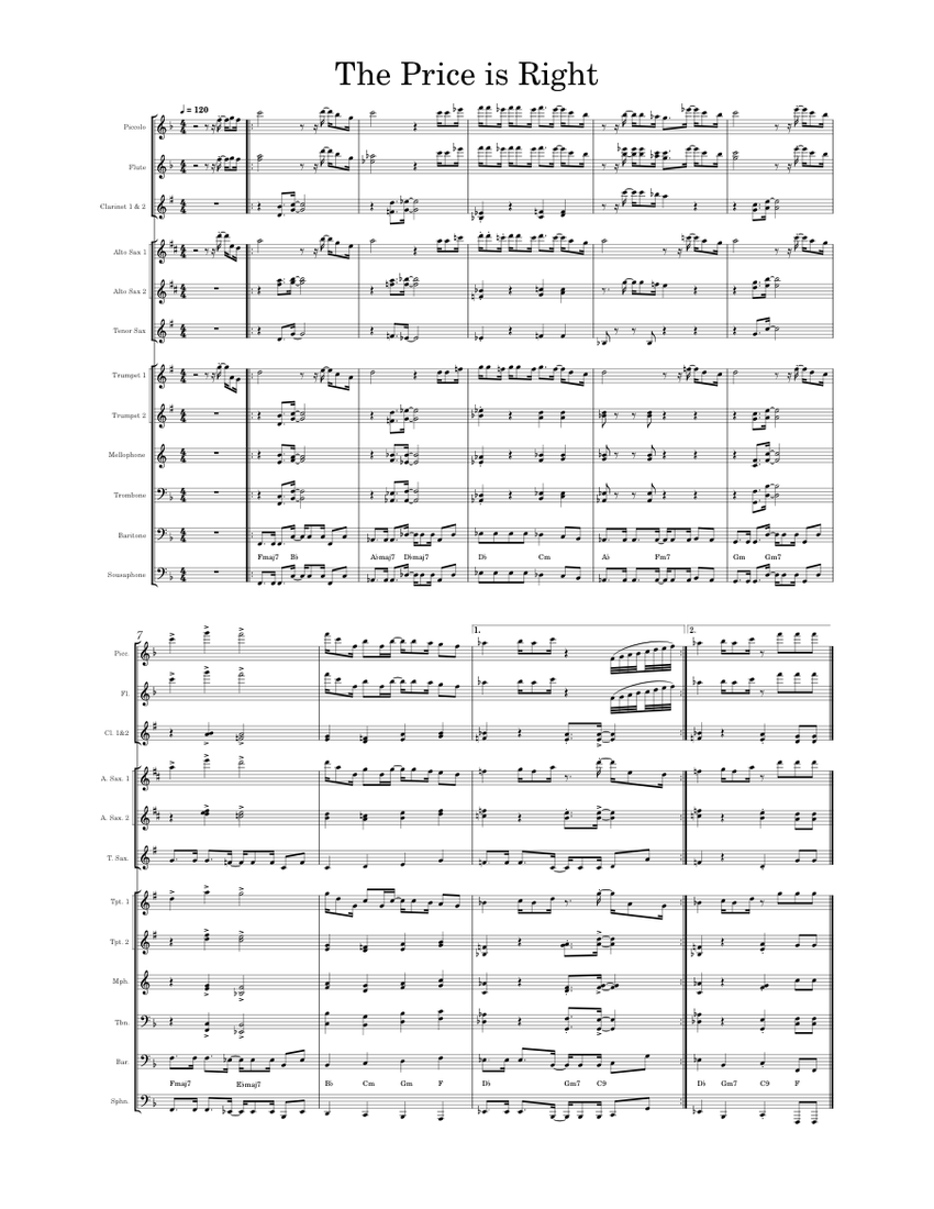 The Price is Right theme – Misc Television Sheet music for Trombone ...