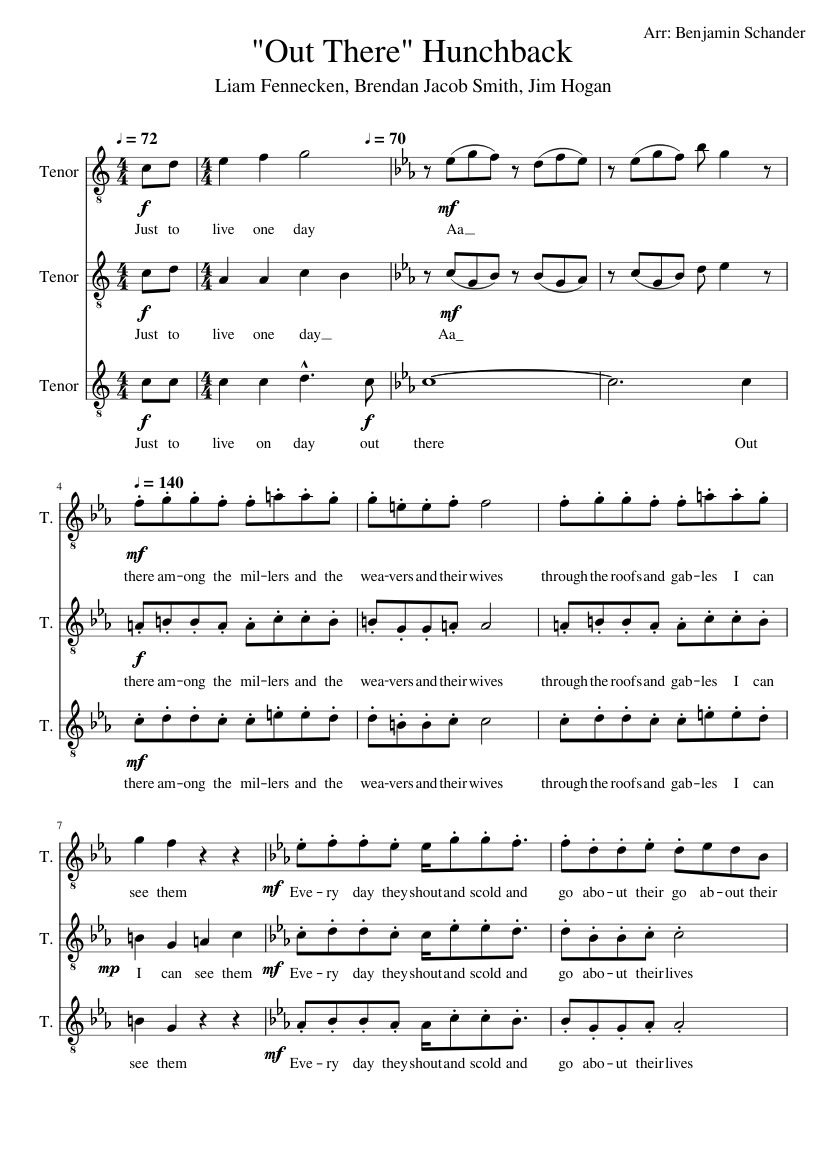 "Out There" Acapella Arrangement (Jim Hogan, LF, BJS, JMcG.) by ...