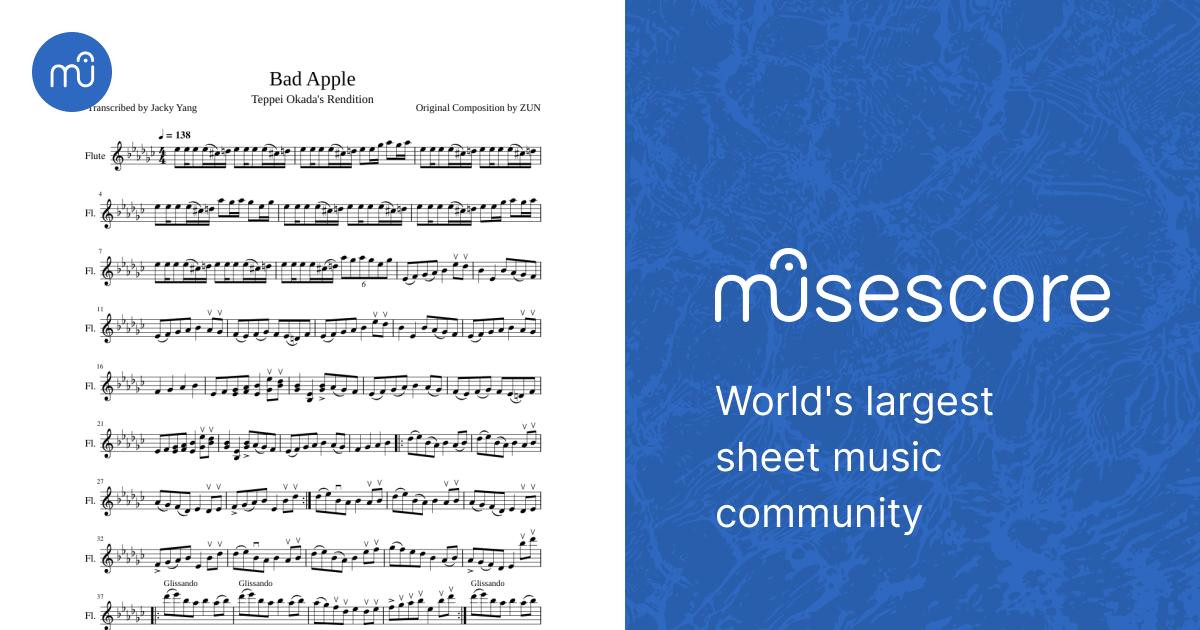 Bad Apple – ZUN Flute Sheet music for Flute (Solo) | Musescore.com