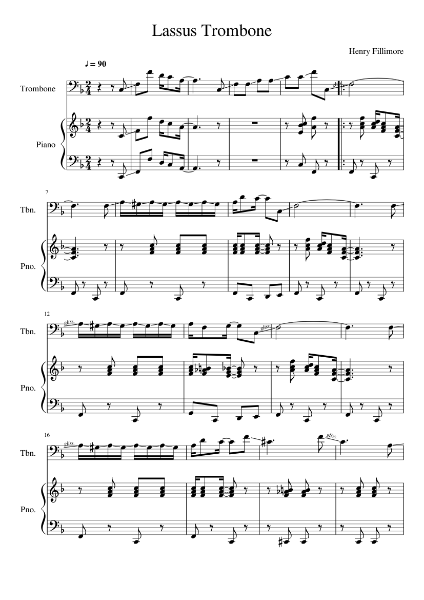 Lassus Trombone Sheet Music for Piano, Trombone (Solo) | MuseScore.com