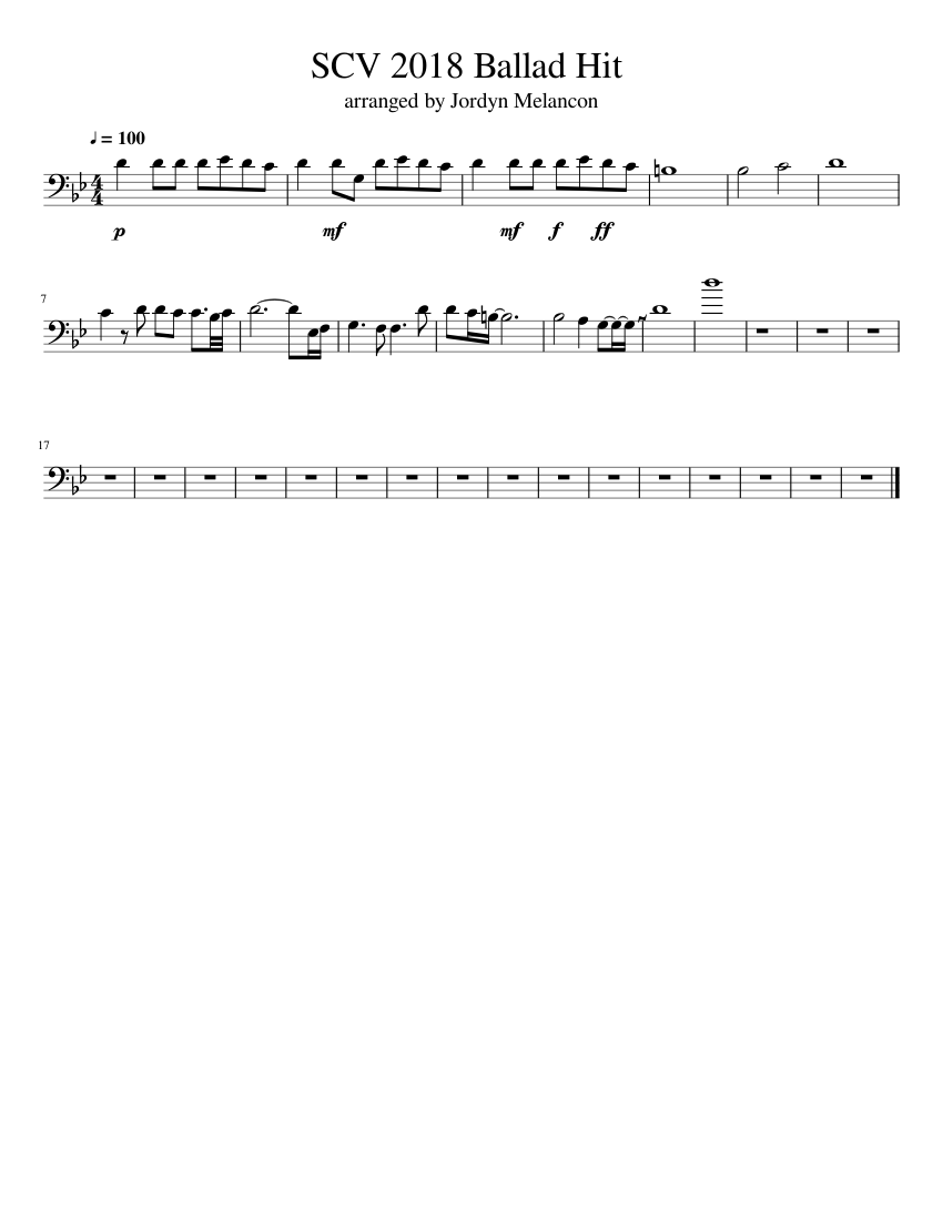 SCV 2018 Ballad Hit for Trombone Sheet music for Trombone tenor (Solo ...