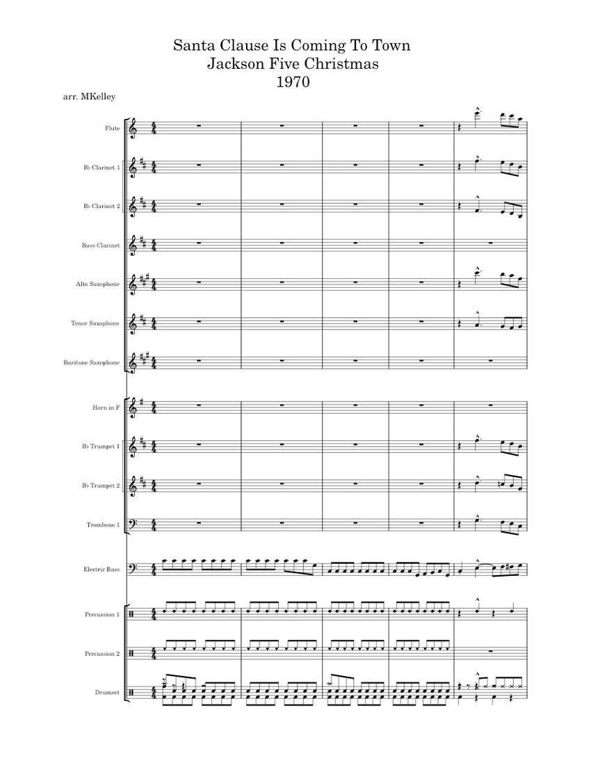 Santa Clause Is Cominng To Town Sheet music for Trombone, Flute ...