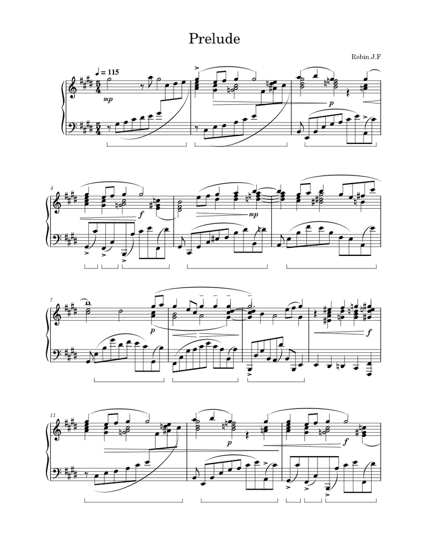 Prelude Sheet music for Piano (Solo) | Musescore.com