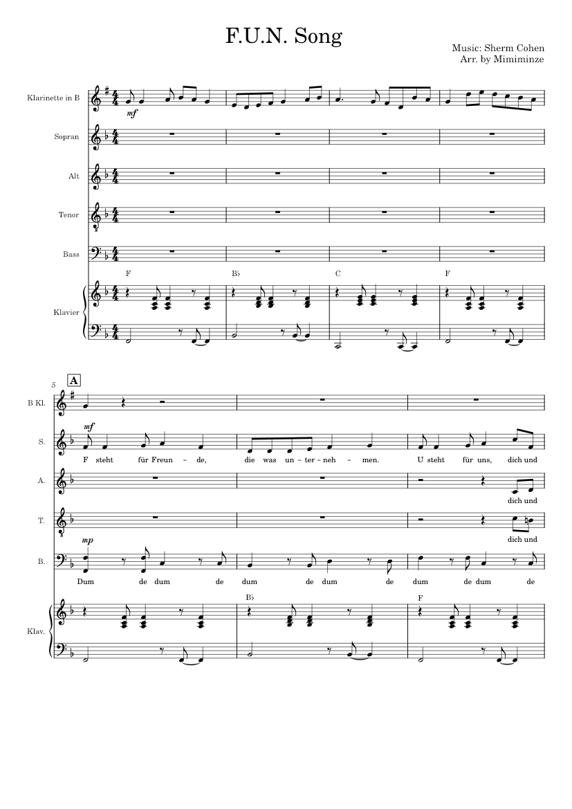 Spongebob - FUN Song (SATB) – Sherm Cohen Sheet Music for Piano ...