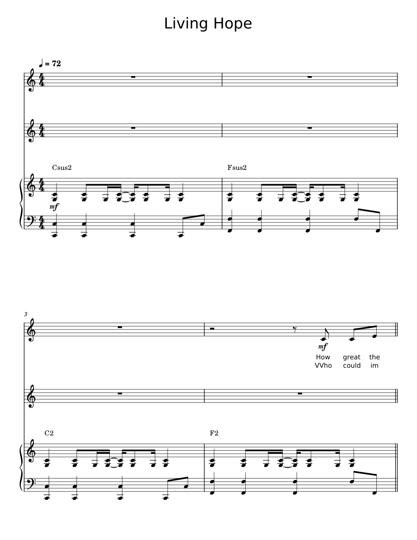 Living Hope Sheet music for Piano, Vocals (Mixed Trio) | Musescore.com