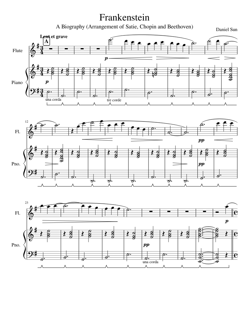 Frankenstein: Introspection Sheet music for Piano, Flute (Solo ...
