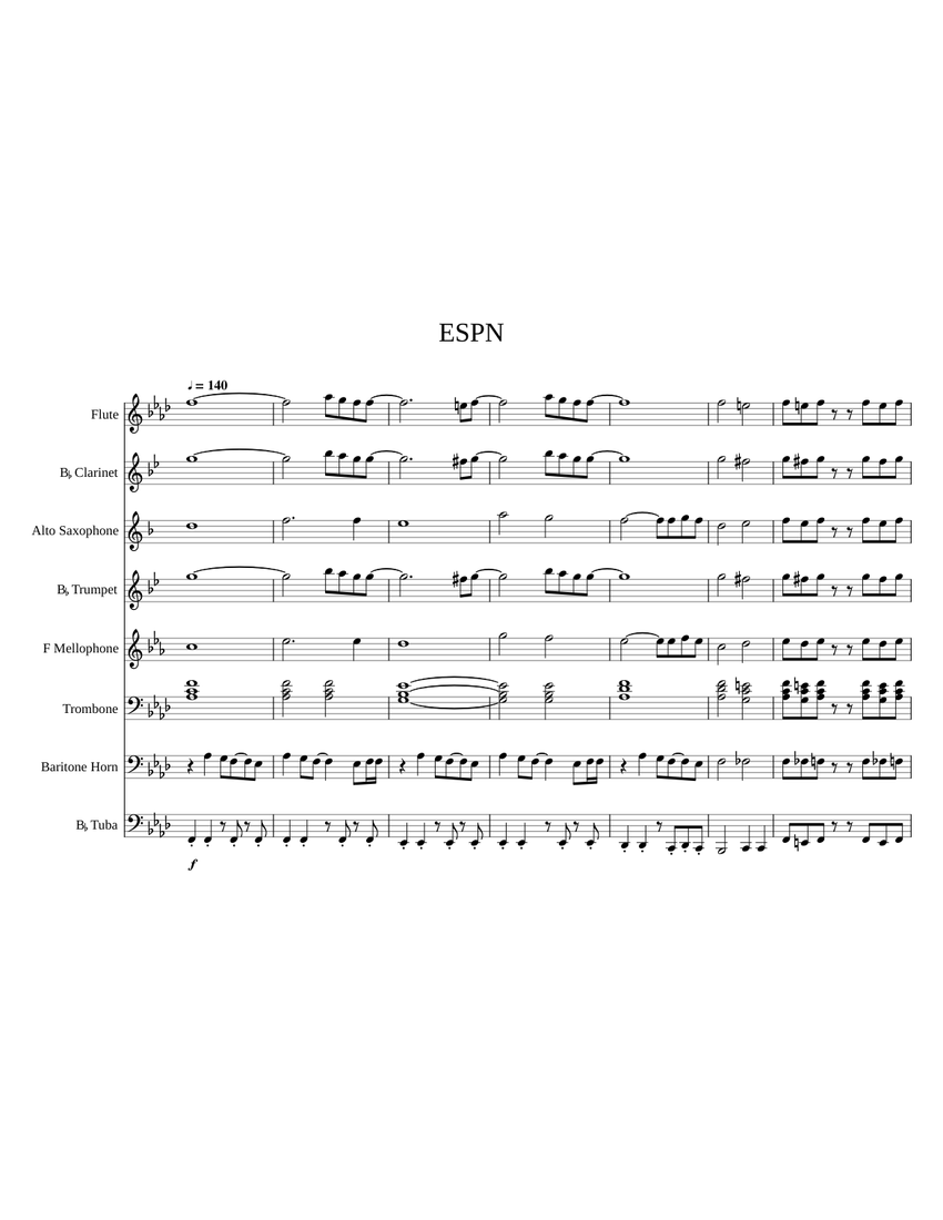 ESPN Sheet music for Trombone, Flute (Mixed Duet) | Musescore.com
