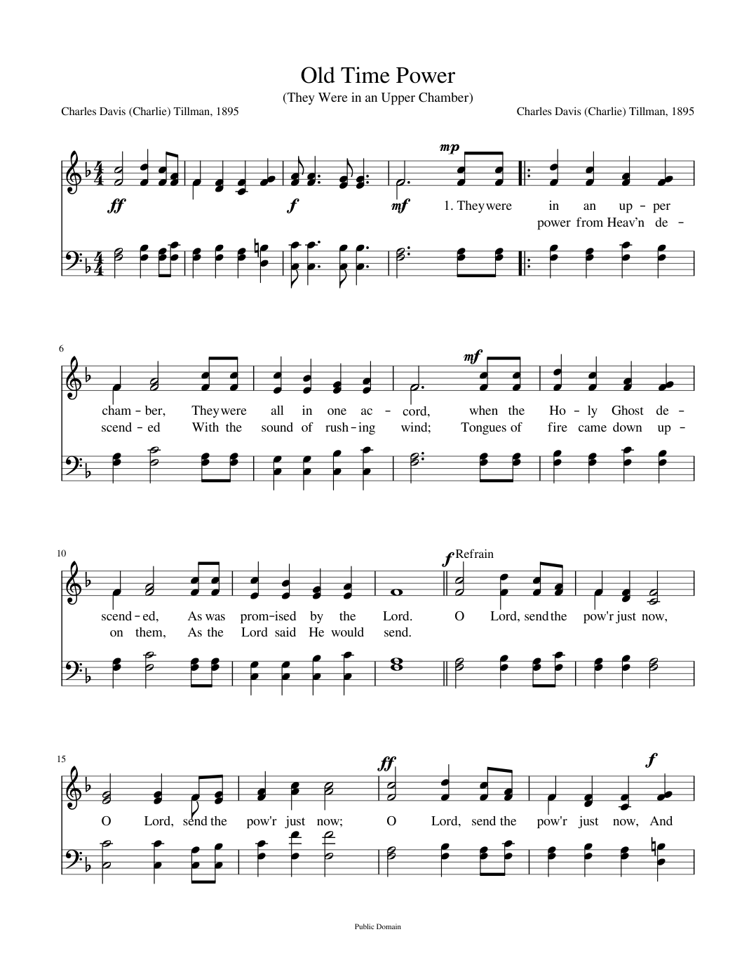 Old Time Power Sheet music for Organ (Mixed Duet) | Musescore.com